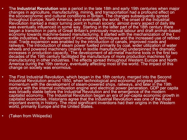 The Industrial Revolution | PPT