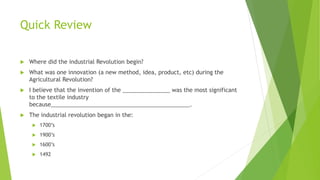 The industrial revolution | PPTX