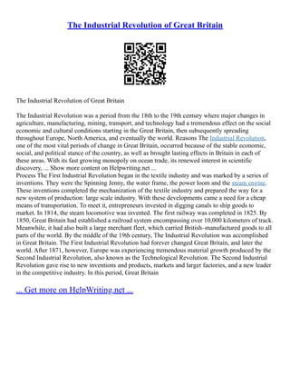 The Industrial Revolution And Its Long-Term Effects | PDF