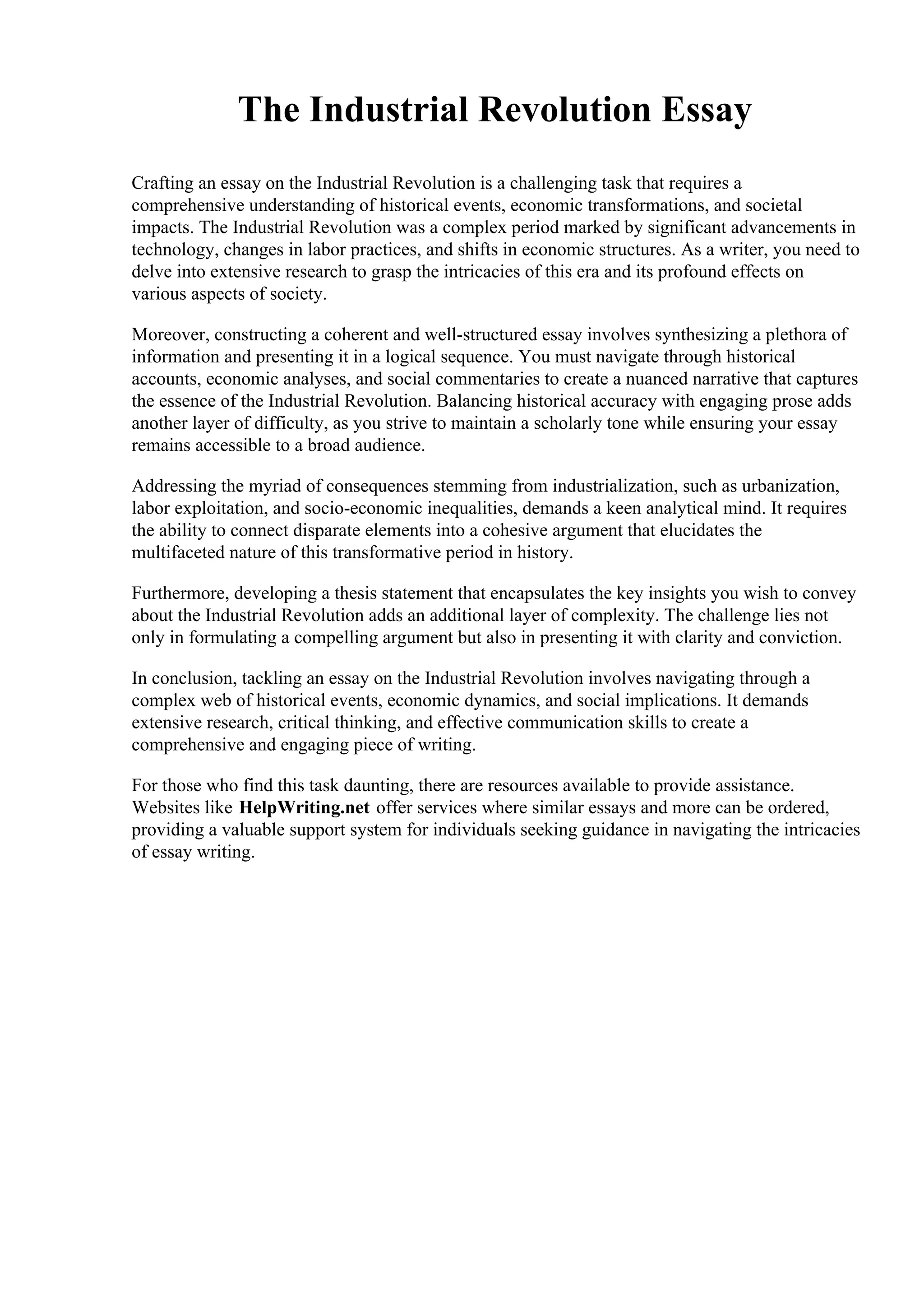 The Industrial Revolution Essay.pdf