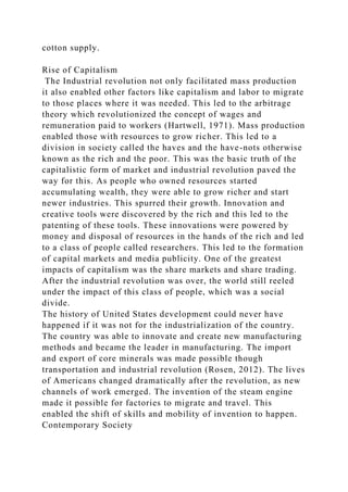 The Industrial Revolution has four major causes. Capitalism thoug.docx