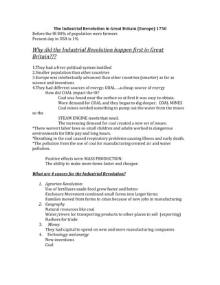 The industrial revolution in great britain | PDF