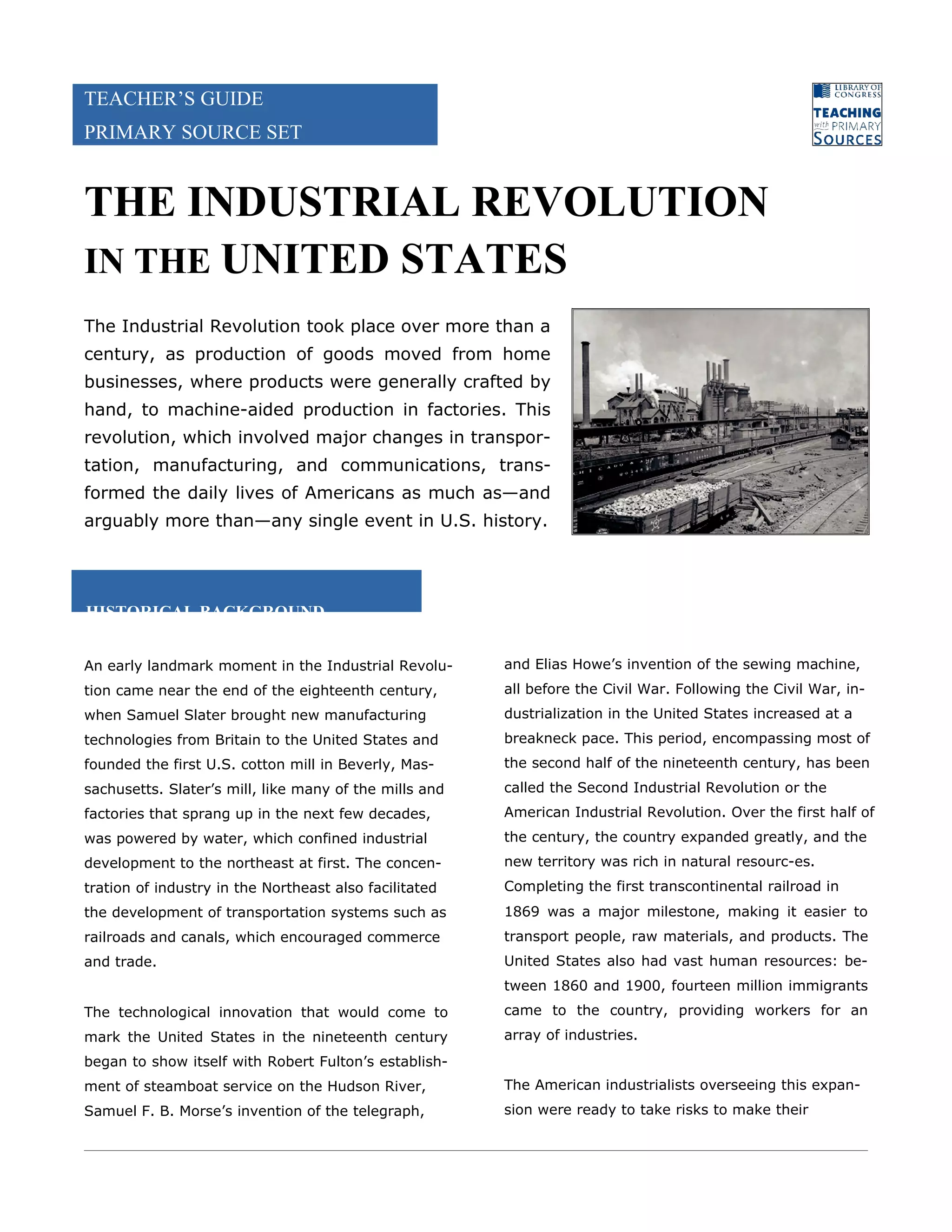 The industrial revolution in the united states | DOC