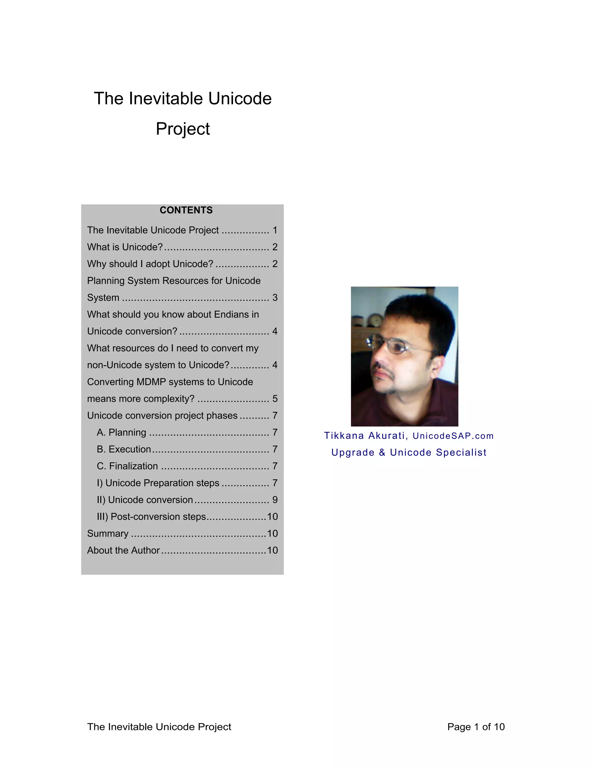 The inevitable unicode conversion project white paper by tikkana | PDF ...