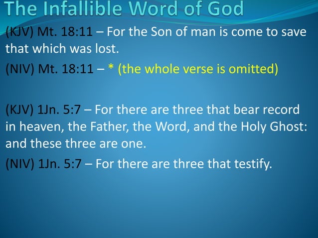 The infallible word of god | PPT