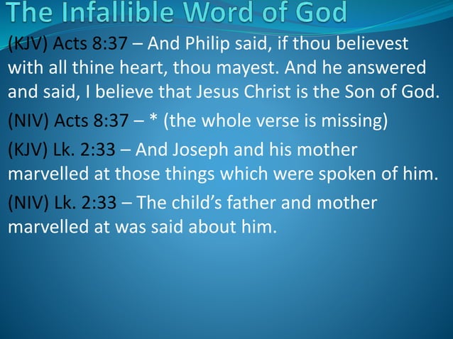 The infallible word of god | PPT