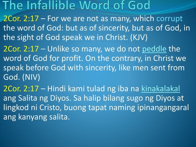 The infallible word of god | PPTX