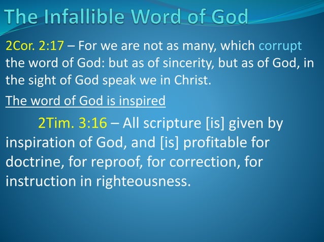 The infallible word of god | PPT