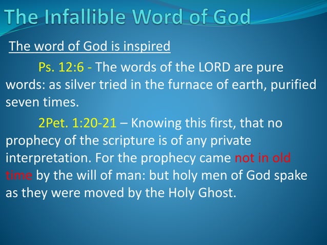 The infallible word of god | PPT