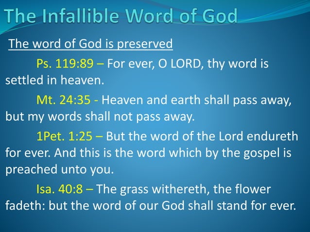 The infallible word of god | PPT