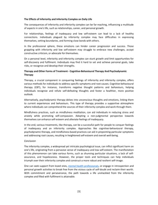 The Inferiority Complex Trap- How to understand and overcome | PDF