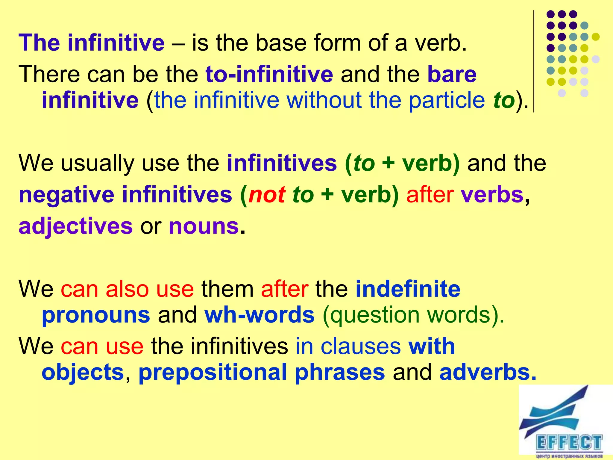 The infinitive | PPTX