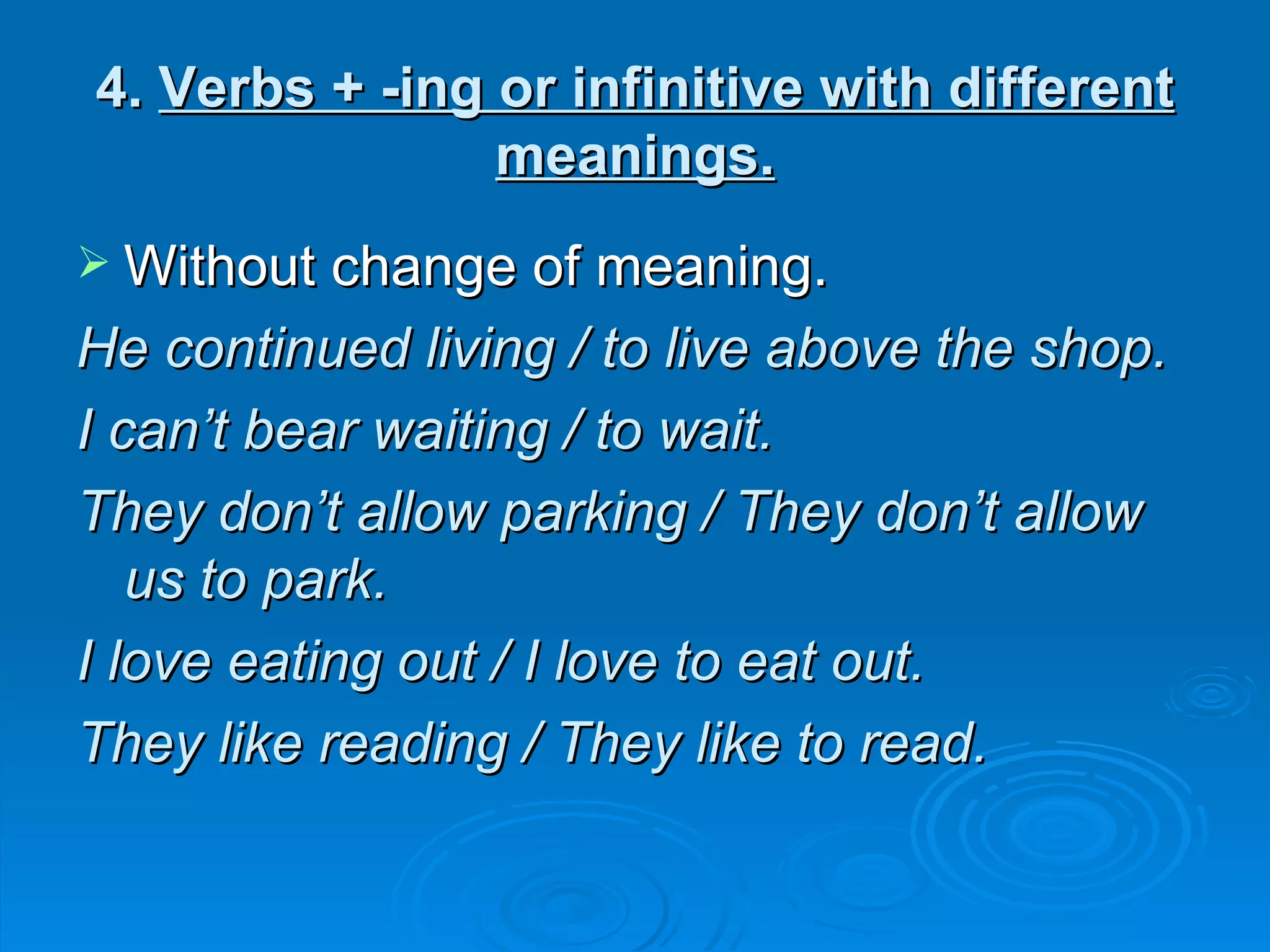 The Infinitive And The –Ing Form | PPT