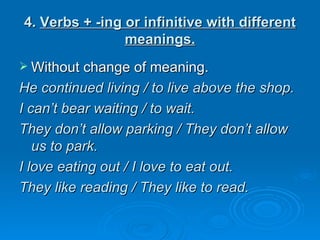 The Infinitive And The –Ing Form | PPT