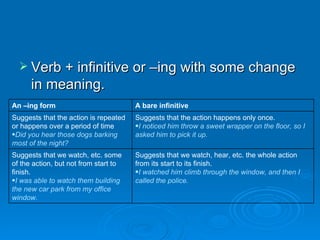 The Infinitive And The –Ing Form | PPT