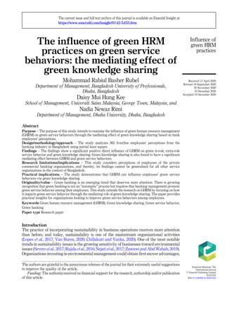TheinfluenceofgreenHRM.pdf