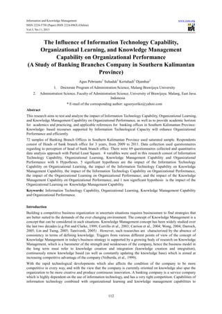 The influence of information technology capability, organizational ...