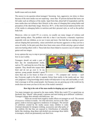 The influence of media on teenagers | PDF