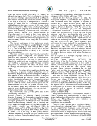 The influence of personality traits on the use of memory english language learning strategies | PDF