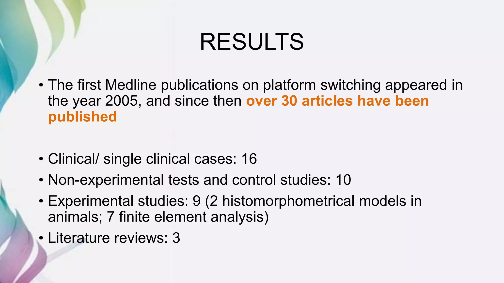The influence of platform switching in dental implants | PPTX