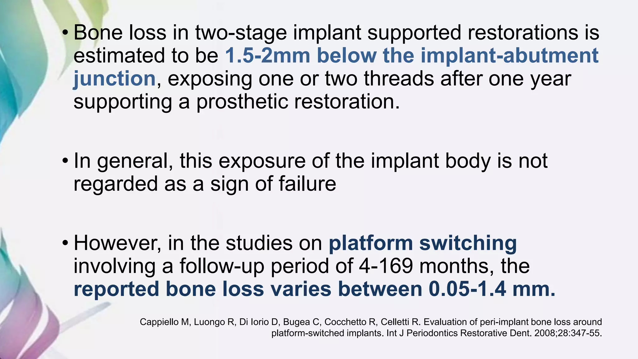 The Influence Of Platform Switching In Dental Implants Pptx