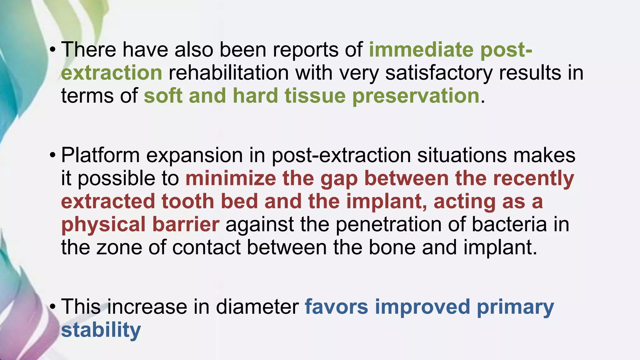 The influence of platform switching in dental implants | PPTX