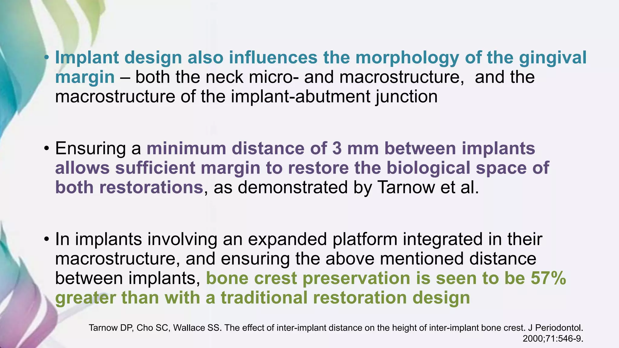 The influence of platform switching in dental implants | PPTX