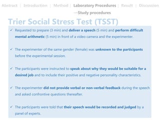 [Paper Report] The influence of stress on social cognition in patients ...