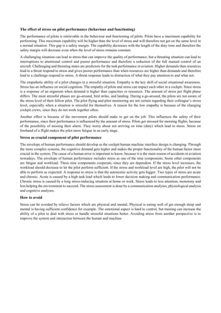 The influence of stress on the performance of pilots in aviation | PDF