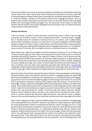 The influence of texting language on grammar and executive functions in ...