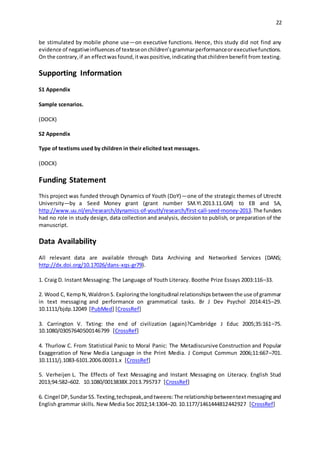 The influence of texting language on grammar and executive functions in ...