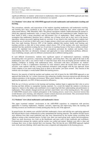 The influence of the asei pdsi approach on students' views and | PDF