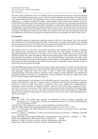 The influence of the asei pdsi approach on students' views and | PDF