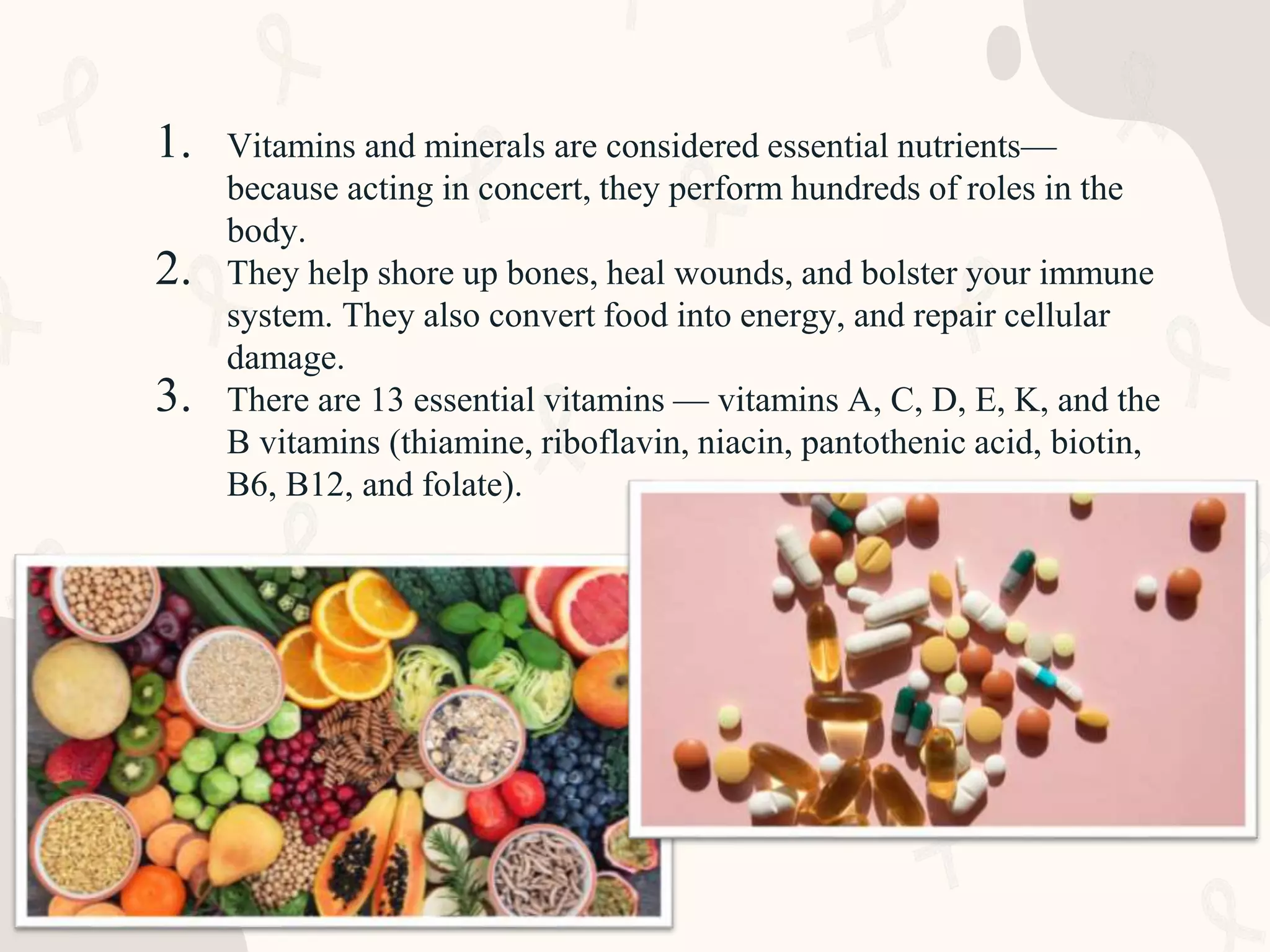 The influence of vitamins, macro and microelements on metabolic ...