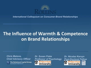The influence of warmth and competence | PPT