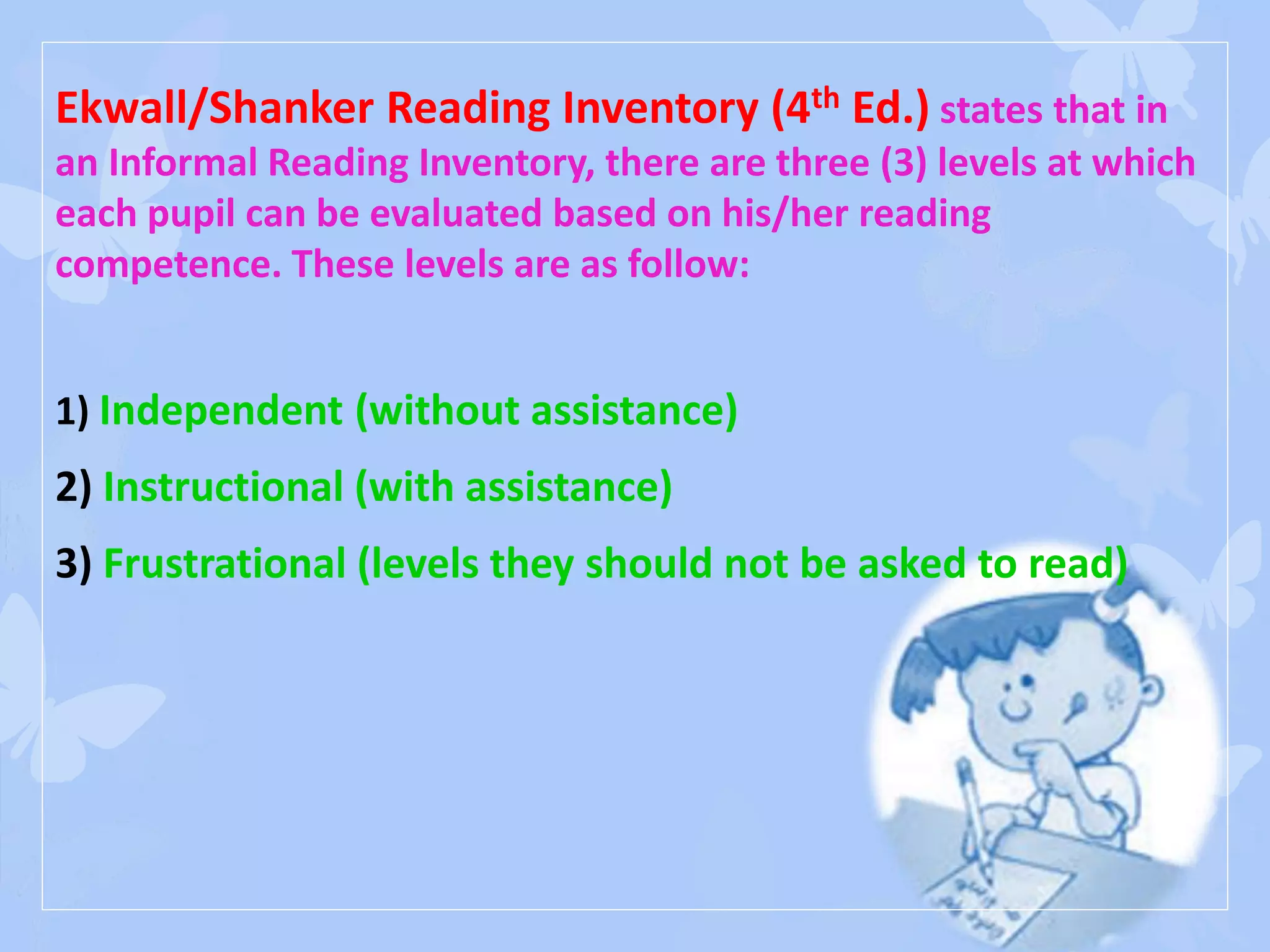 The Informal Reading Inventory | PPSX