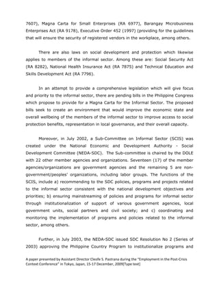 The informal sector and non regular employment in the philippines | PDF