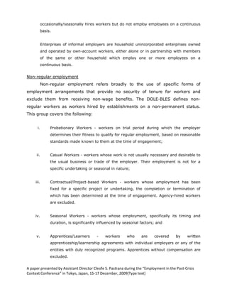 The informal sector and non regular employment in the philippines | PDF