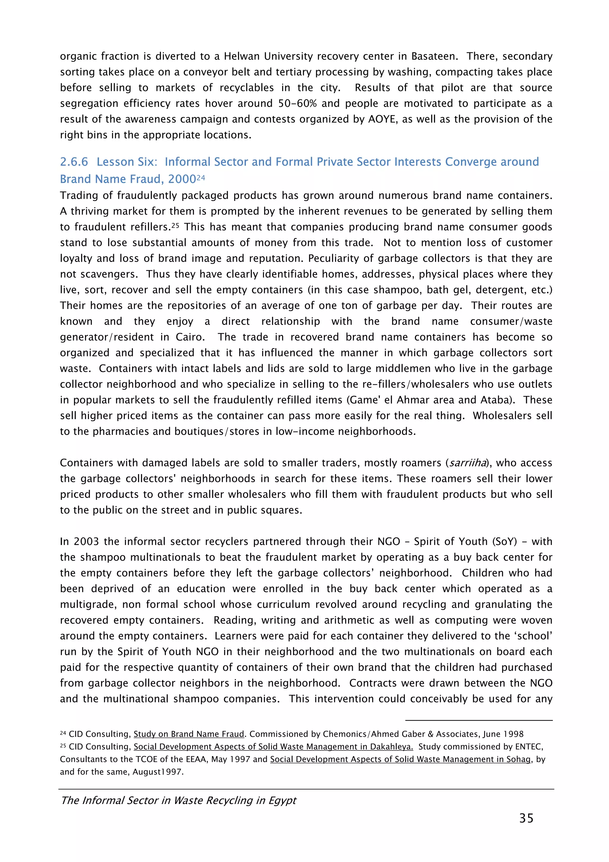 The informal sector in waste recycling in egypt2 | PDF