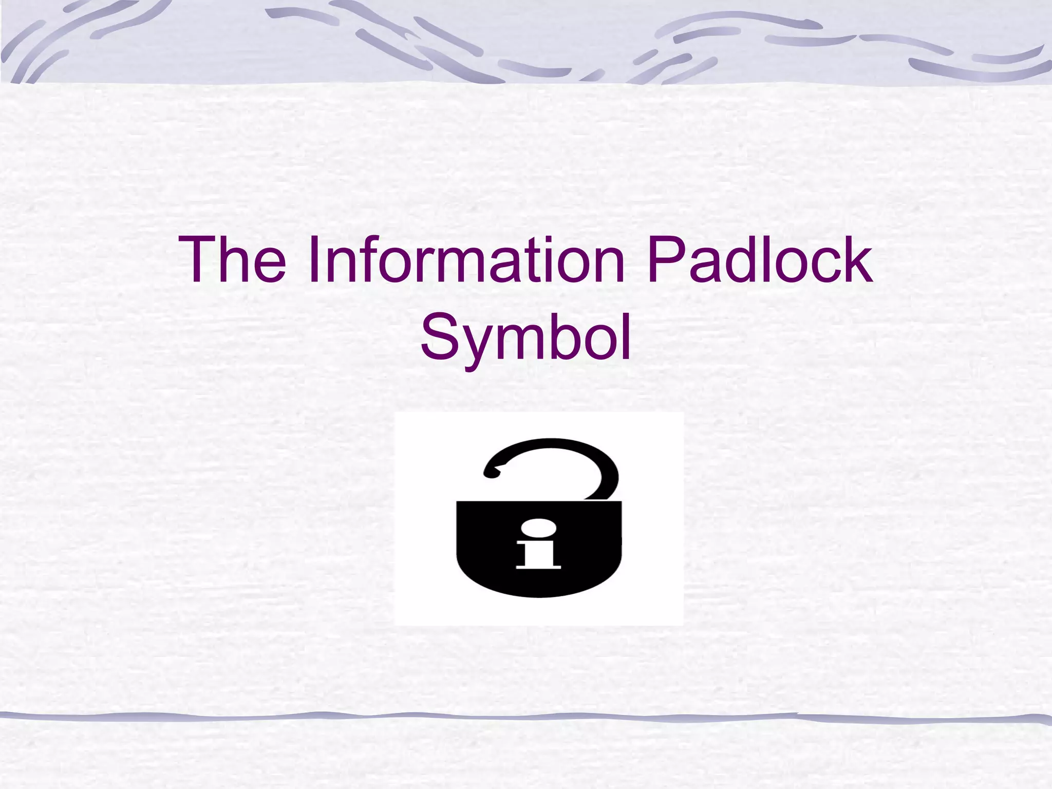 The information padlock symbol | PPT