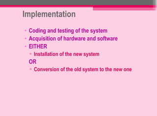 The information systems life cycle | PPT