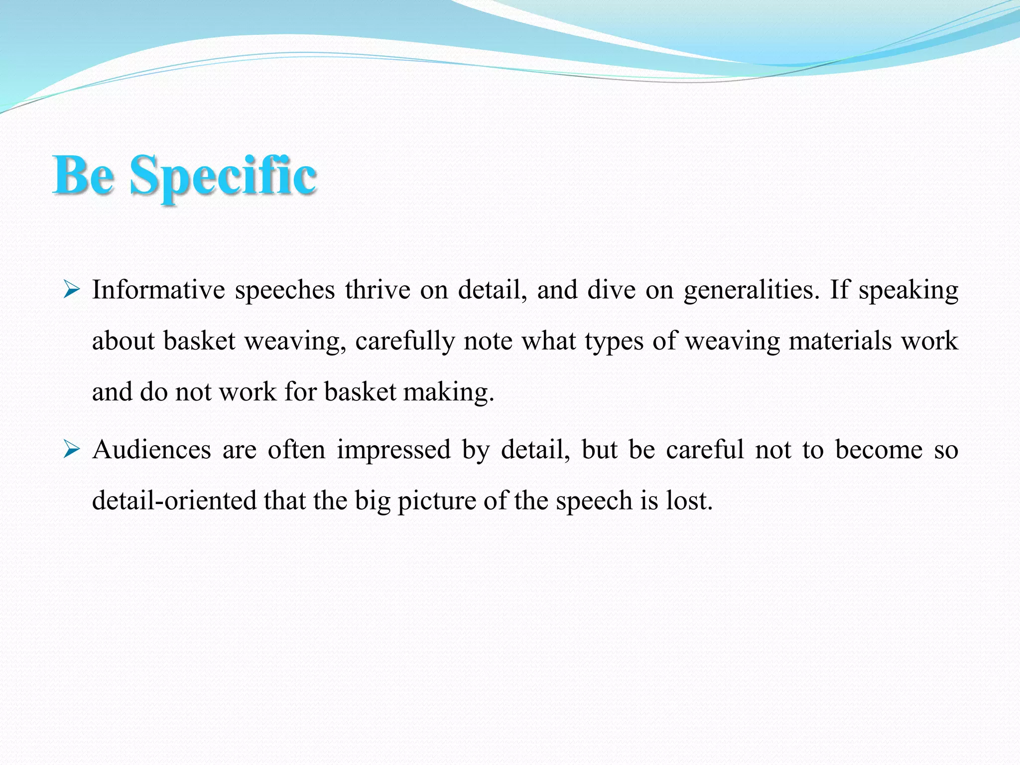 The informative speaking technique | PPTX