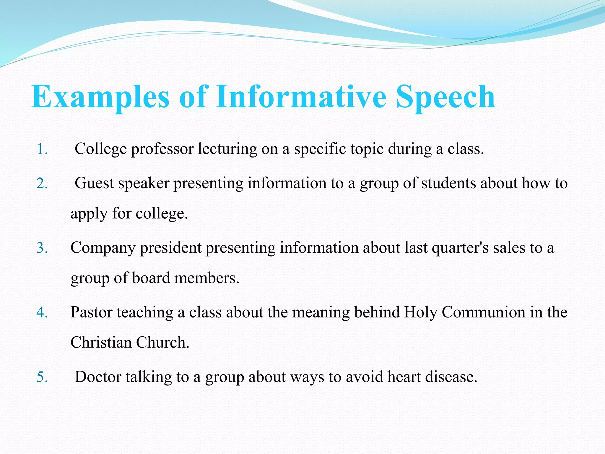 The informative speaking technique | PPTX