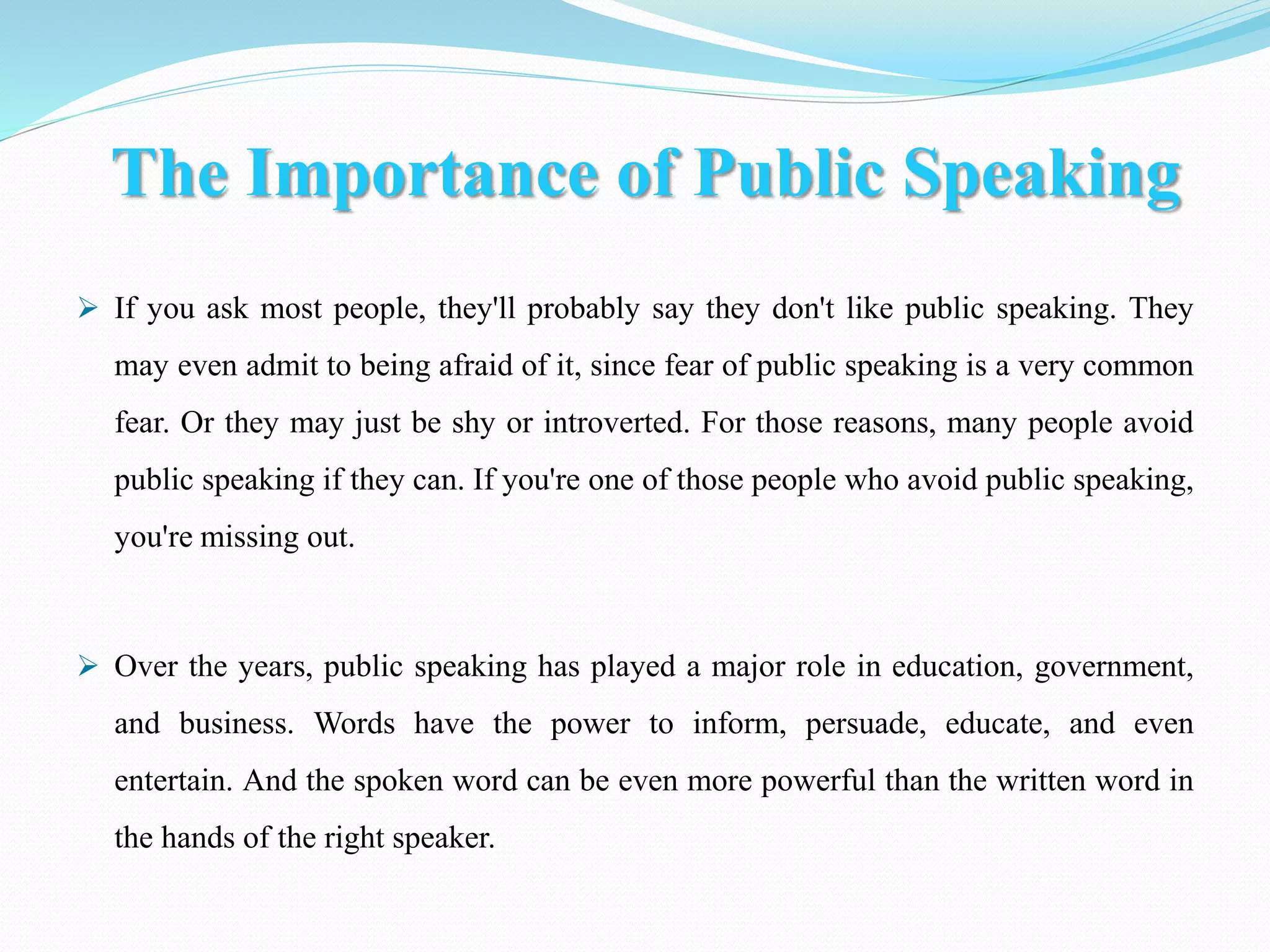 The informative speaking technique | PPTX