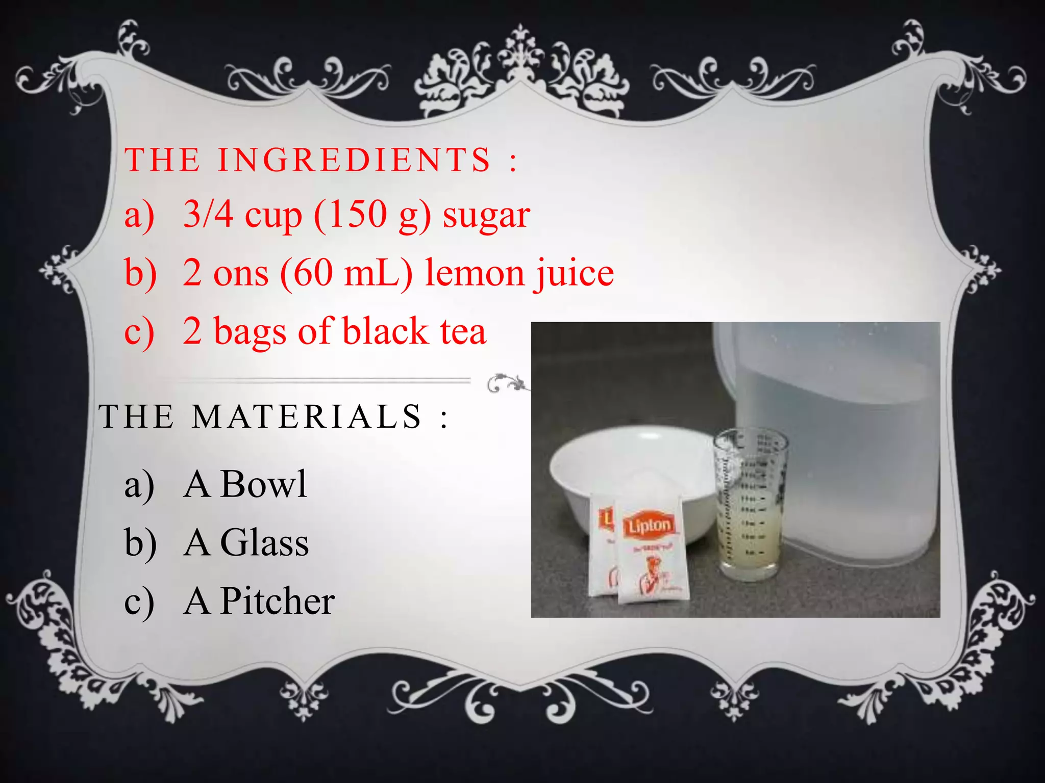 The ingredients | PPT