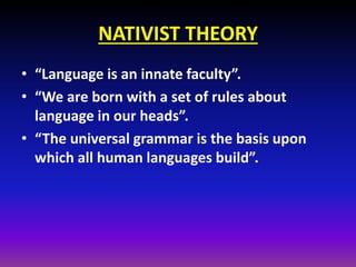 The innateness theory chomsky presentation | PPTX