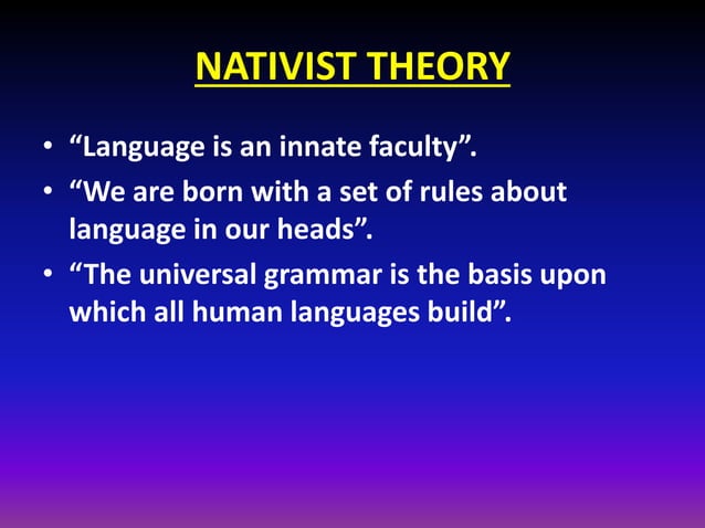 The innateness theory chomsky presentation | PPTX