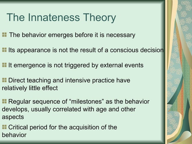 The innateness theory and theories of language acquisition | PPT