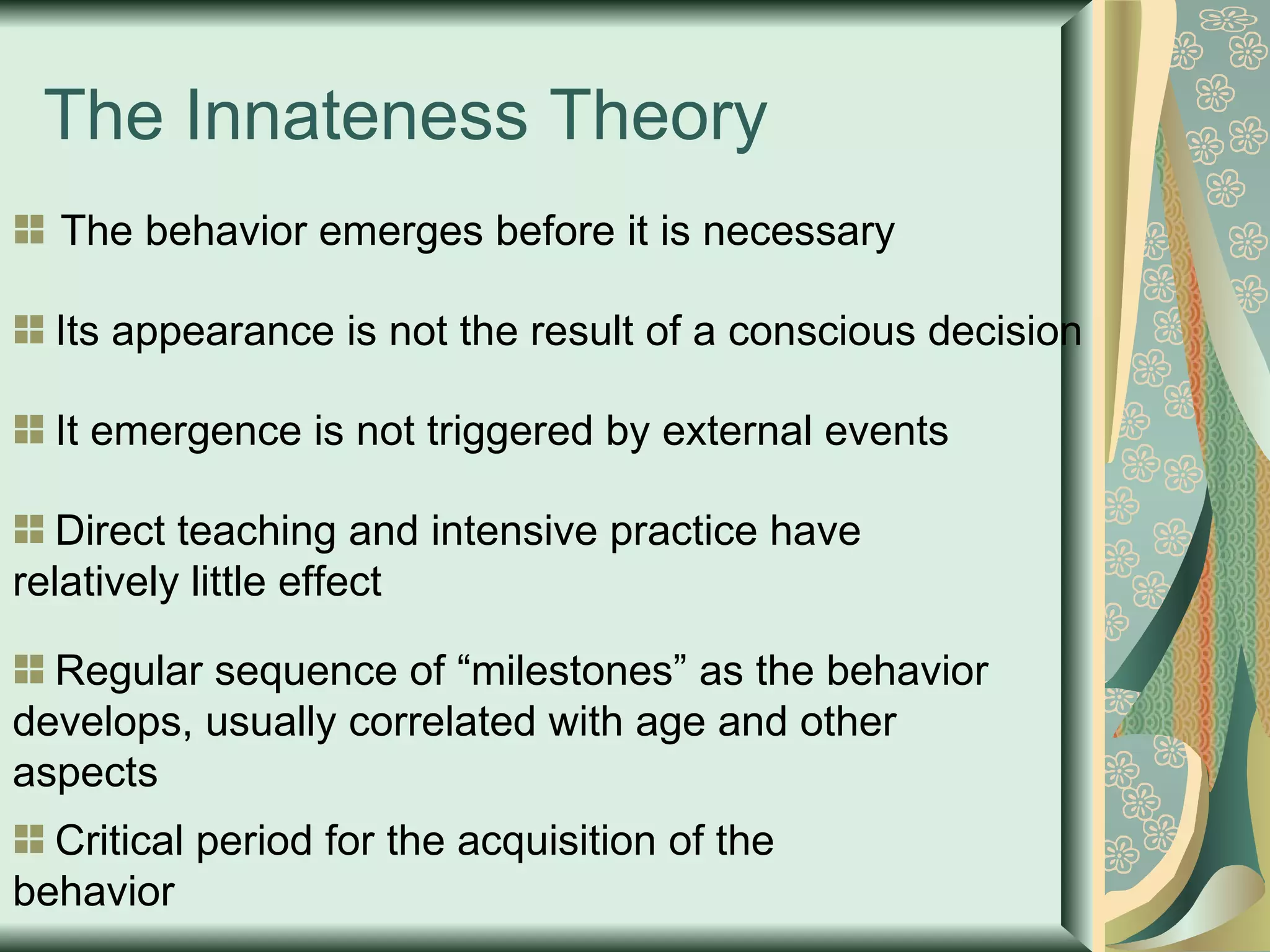 The innateness theory_and_theories_of_language_acquisition[1] | PPT