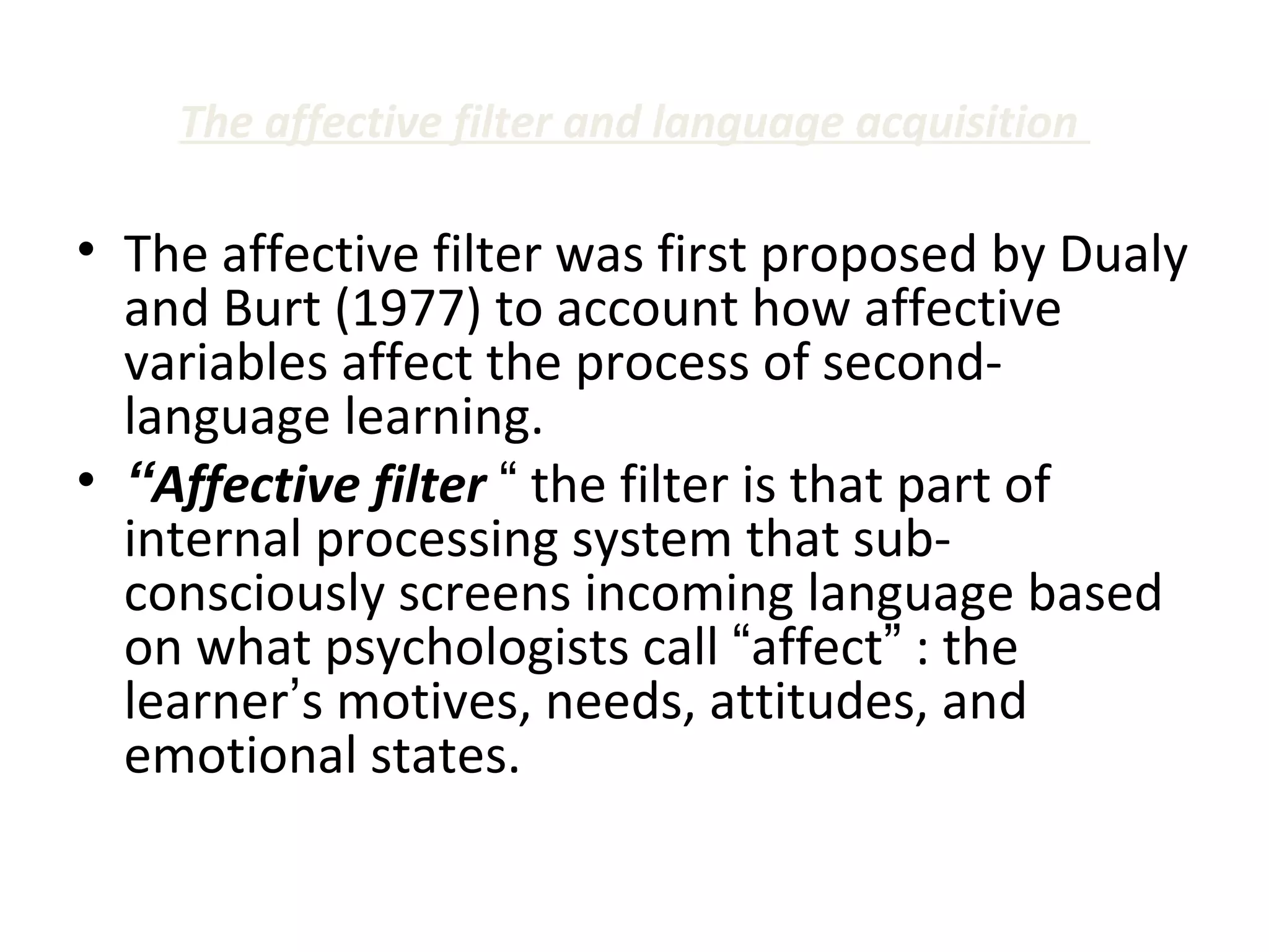 The input hypothesis | PPT